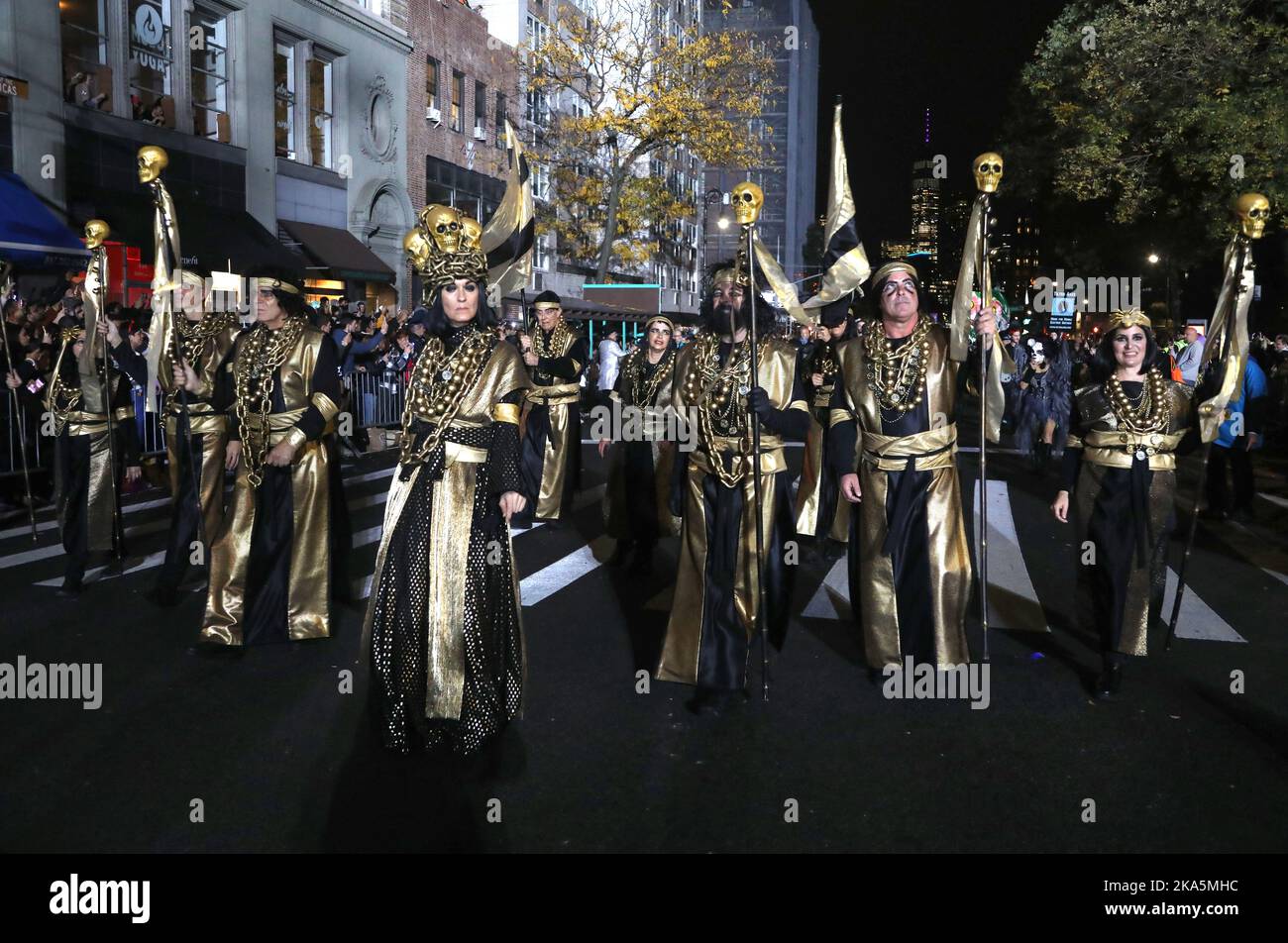October 31, 2022, New York City, New York, USA: Parade goers attend New ...