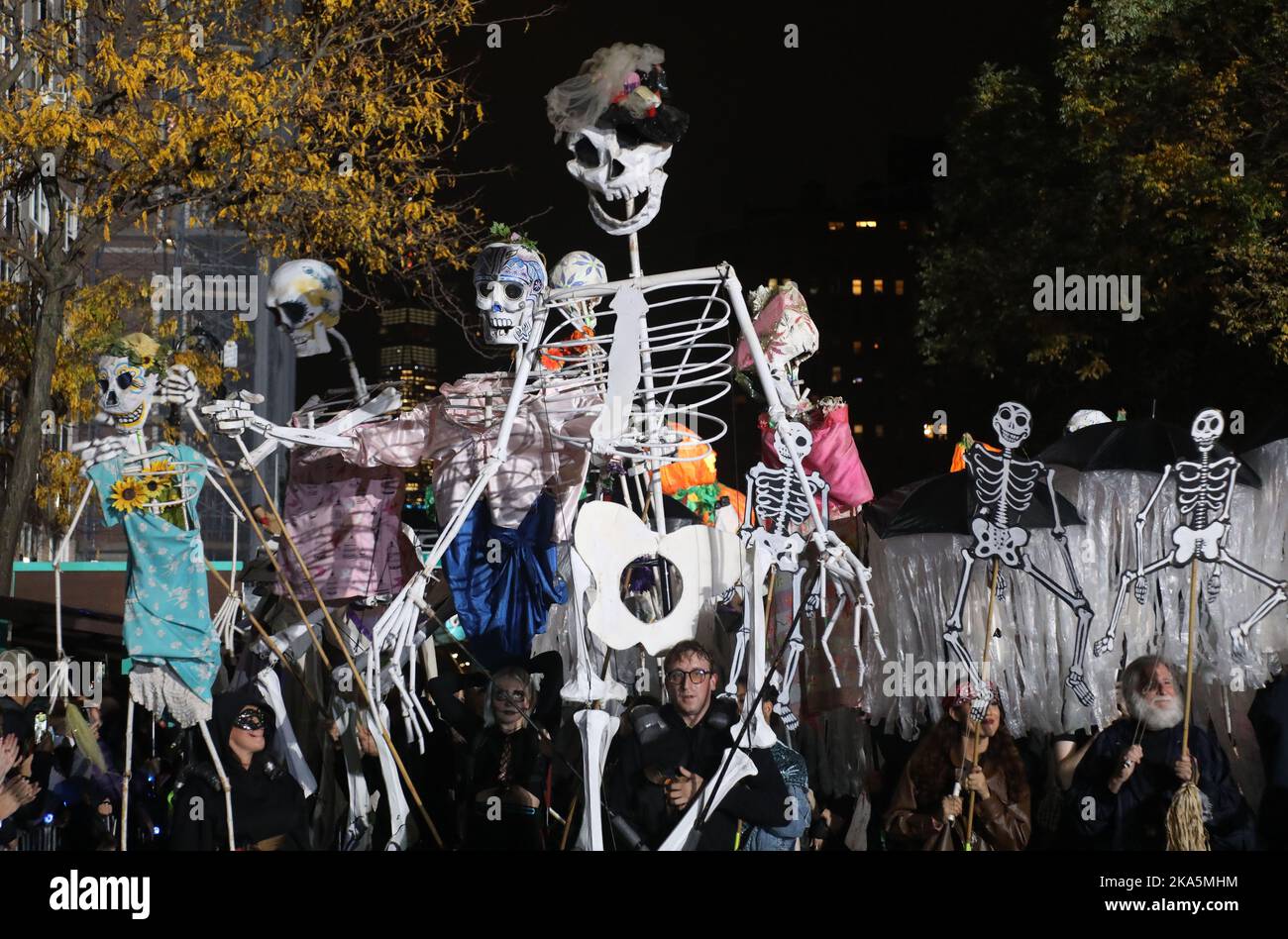 October 31, 2022, New York City, New York, USA: Parade goers attend New ...