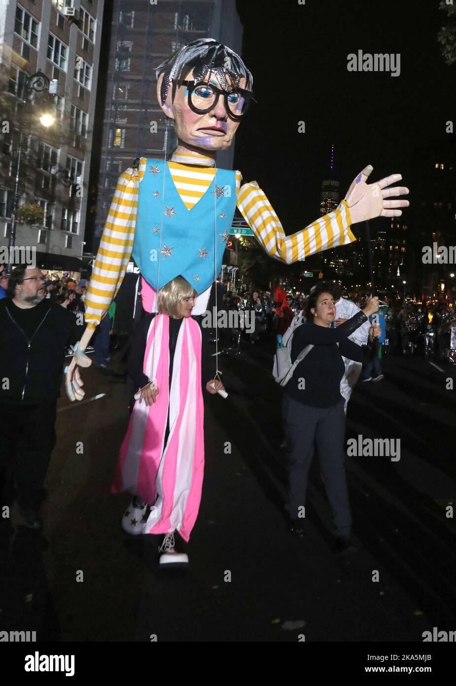 October 31, 2022, New York City, New York, USA: An Andy Warhol puppet ...