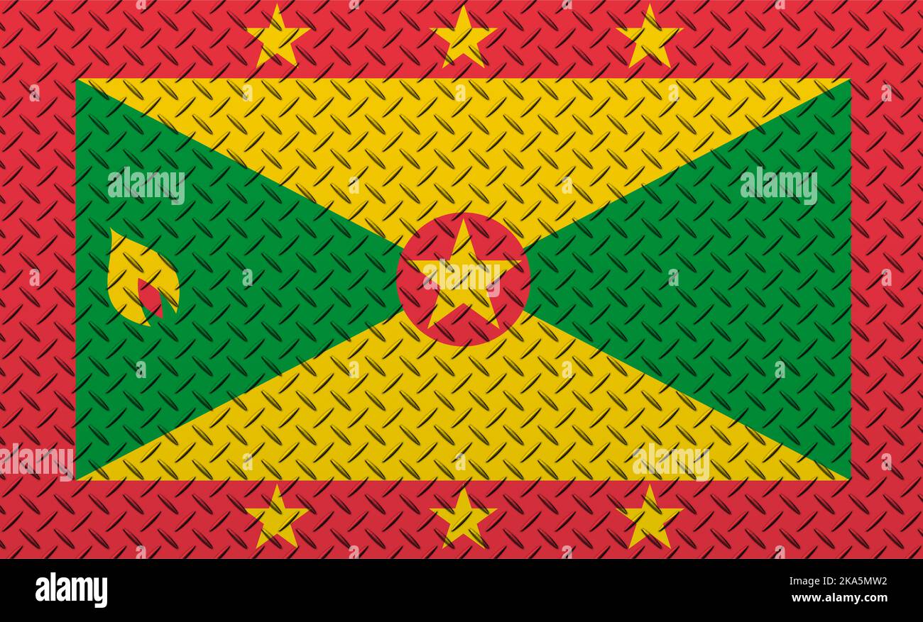 3D Flag of Grenada on a metal wall background Stock Photo - Alamy