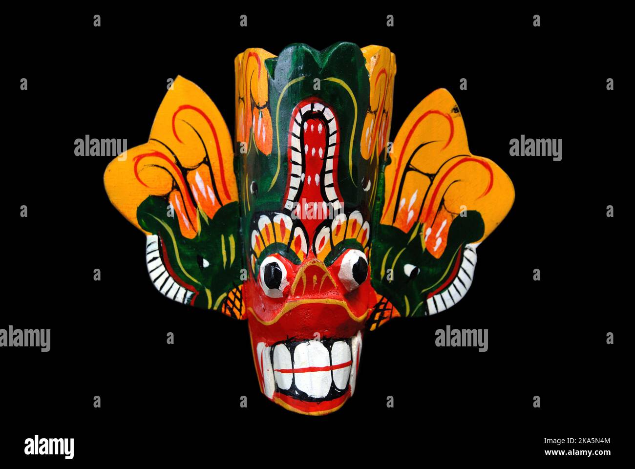 Traditional Devil Mask (raksha) sri lanka isolated on black background ...
