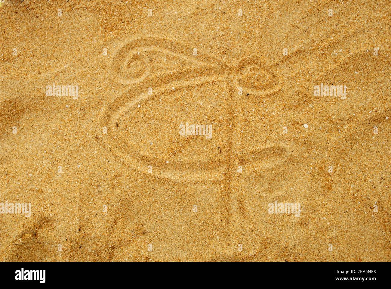 Letter A of the sinhala written on sand sri lanka Stock Photo - Alamy