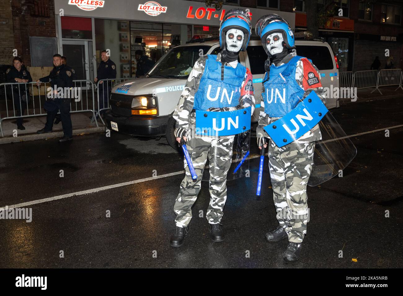New York, USA. 31st Oct, 2022. People wear UN costumes as they attend ...