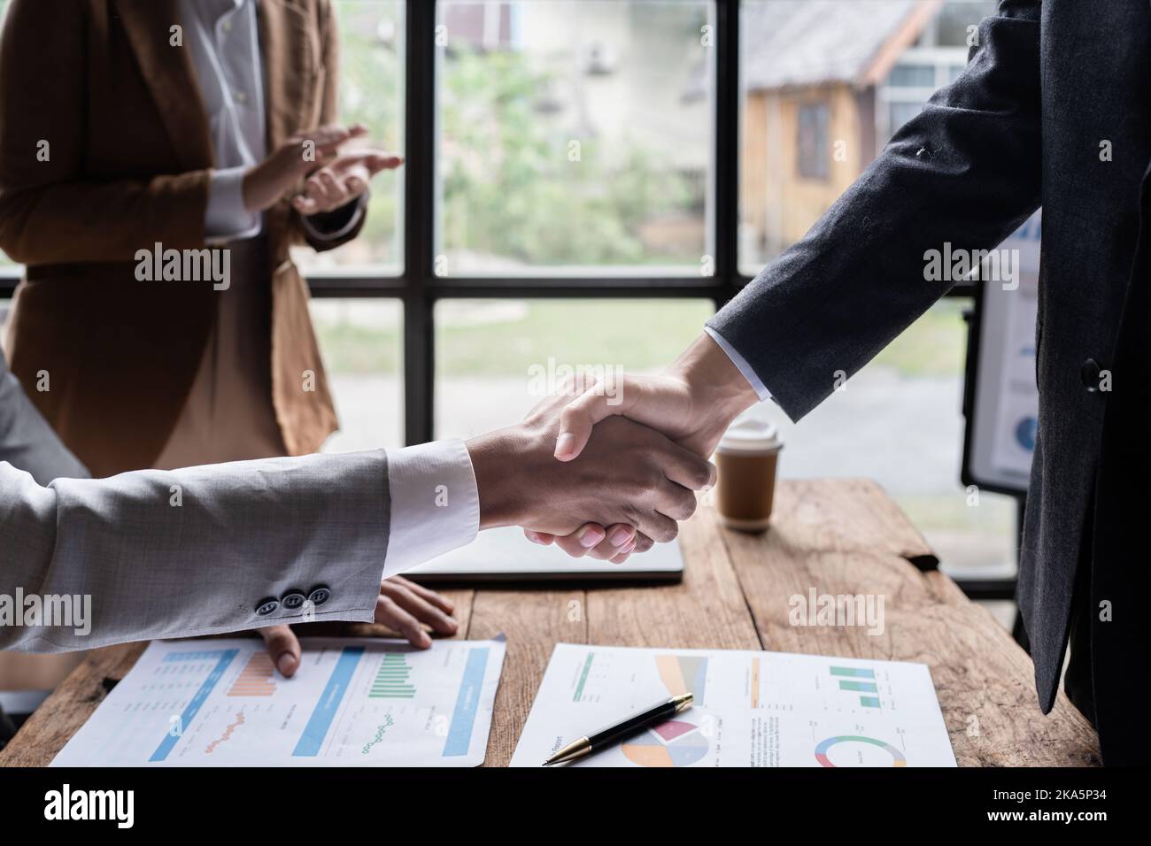 Business partnership meeting concept. Image businessmans handshake ...