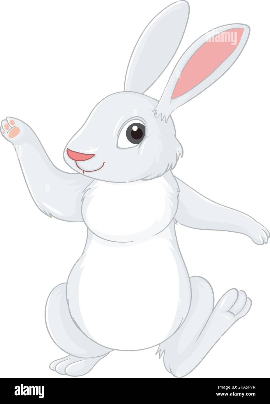 White rabbit cartoon character illustration Stock Vector Image & Art ...