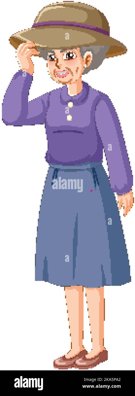 A female senior cartoon character illustration Stock Vector Image & Art ...