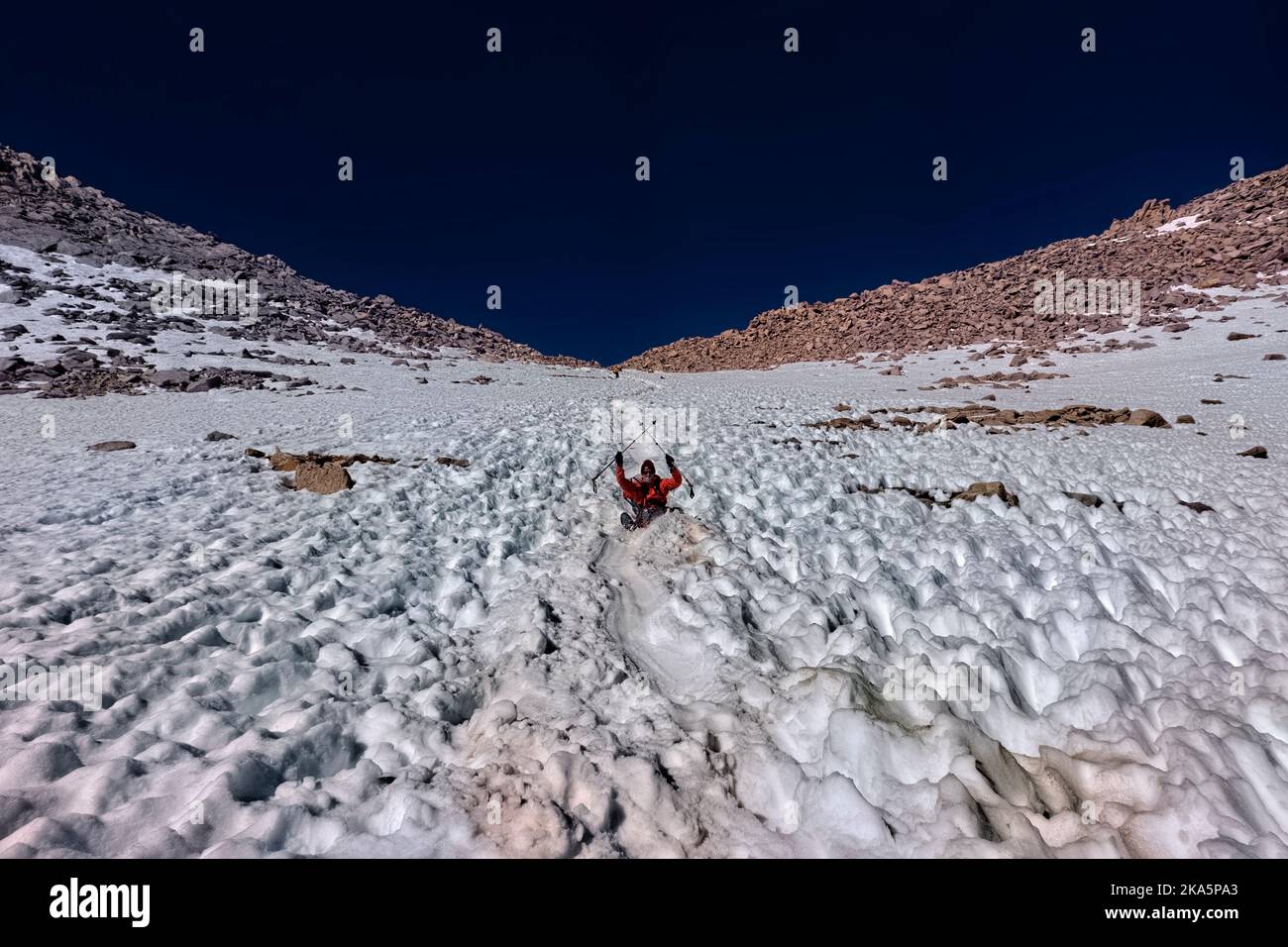 Glissading down Forester Pass, Sequoia and Kings Canyon National Parks ...