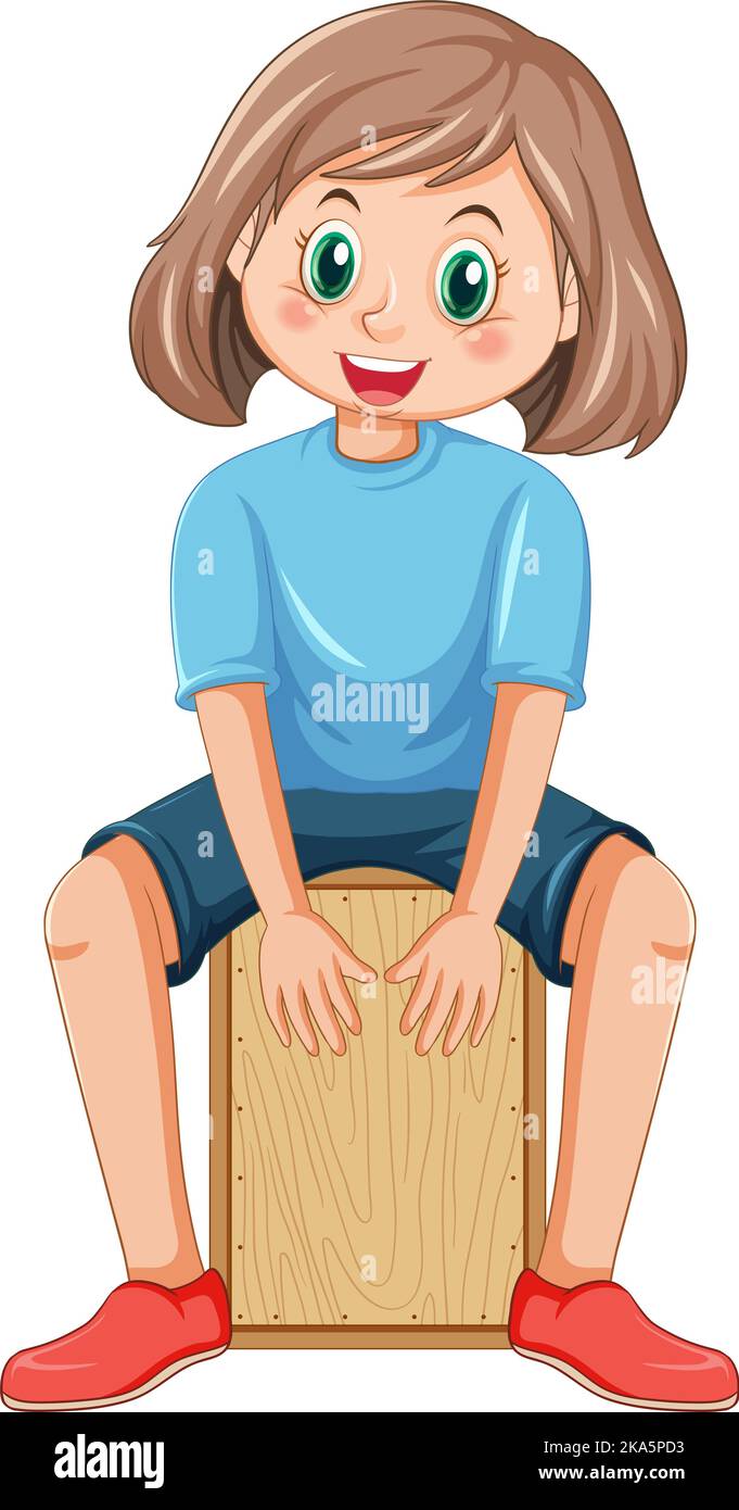 A girl playing cajon drum box illustration Stock Vector Image & Art - Alamy A girl playing cajon drum box illustration Stock Vector Image & Art - Alamy