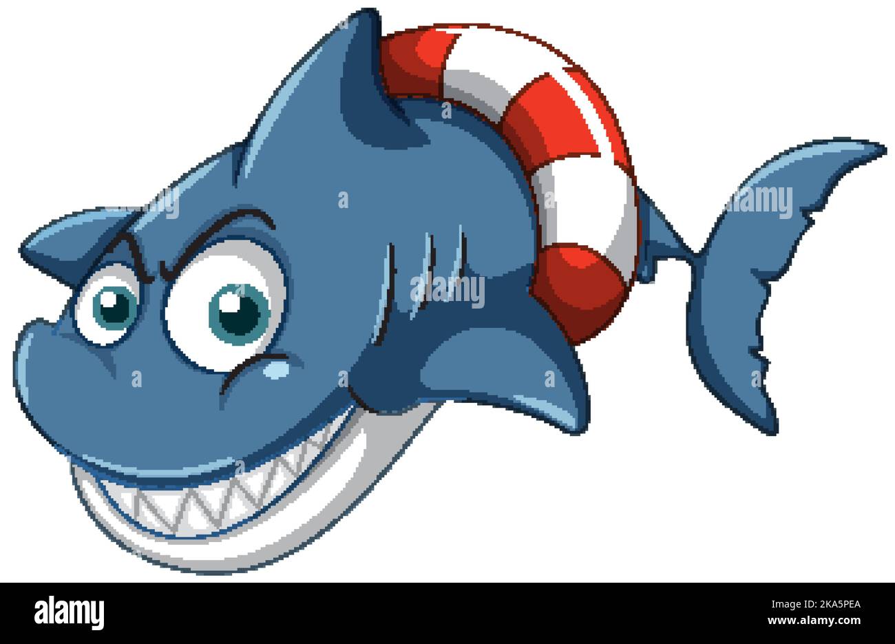 Smiling shark cartoon character illustration Stock Vector Image & Art ...