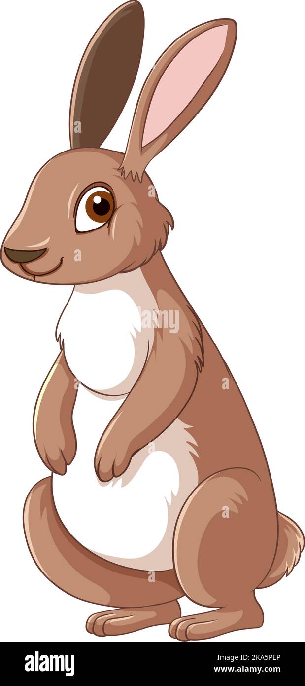 Cute Brown Rabbit Cartoon Character Illustration Stock Vector Image