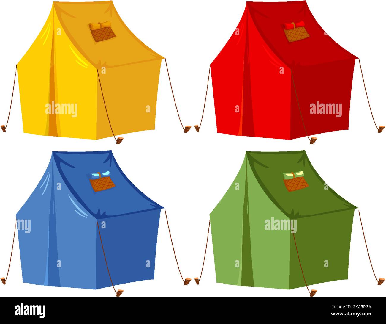 Camping tent in different colour set illustration Stock Vector Image ...
