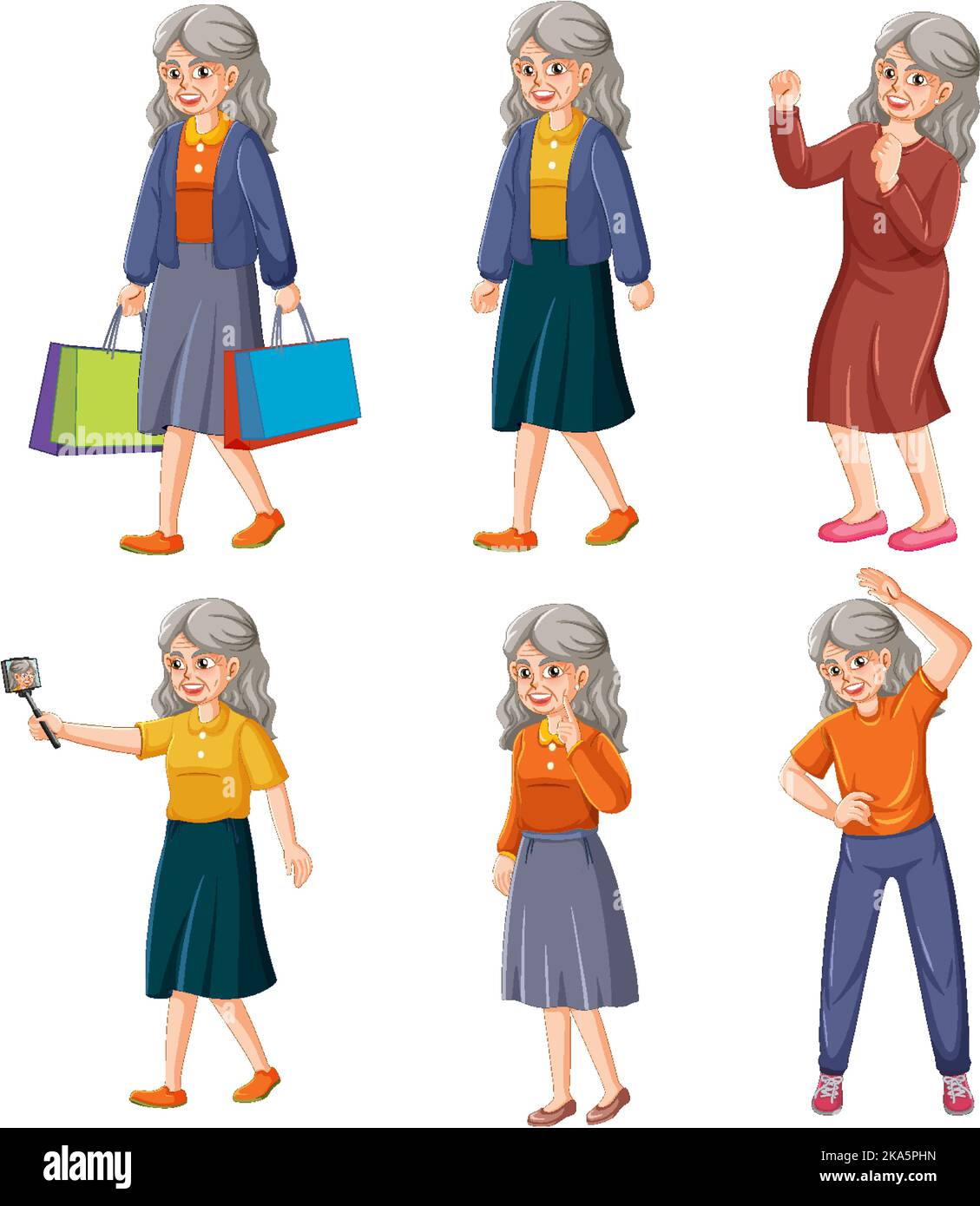 Collection of elderly people characters illustration Stock Vector Image ...