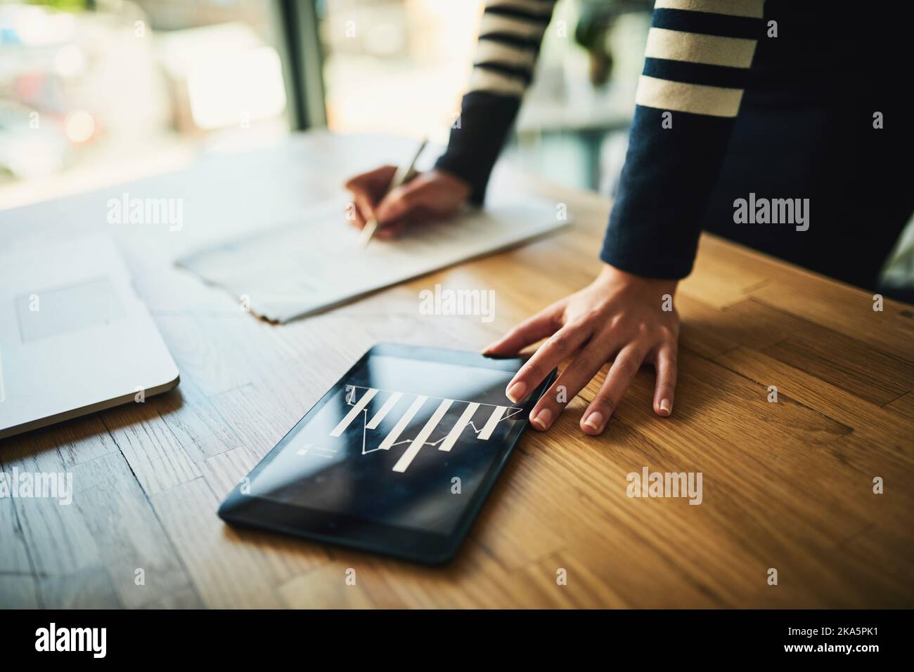 Data can tell some interesting stories. Closeup shot of an ...