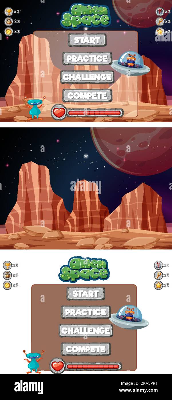 A game background template with elements illustration Stock Vector ...