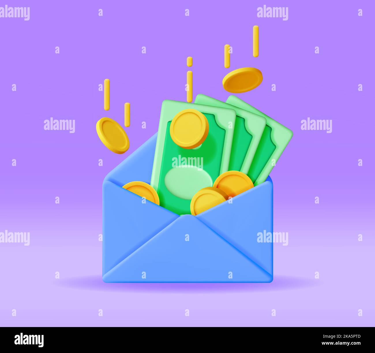 3D Opened Envelope with Money Inside Stock Vector Image & Art - Alamy