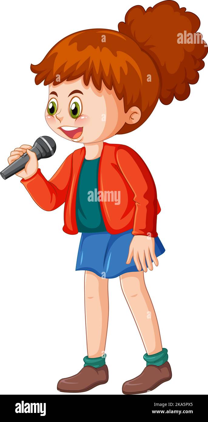 Girl singer clip art Cut Out Stock Images & Pictures - Alamy