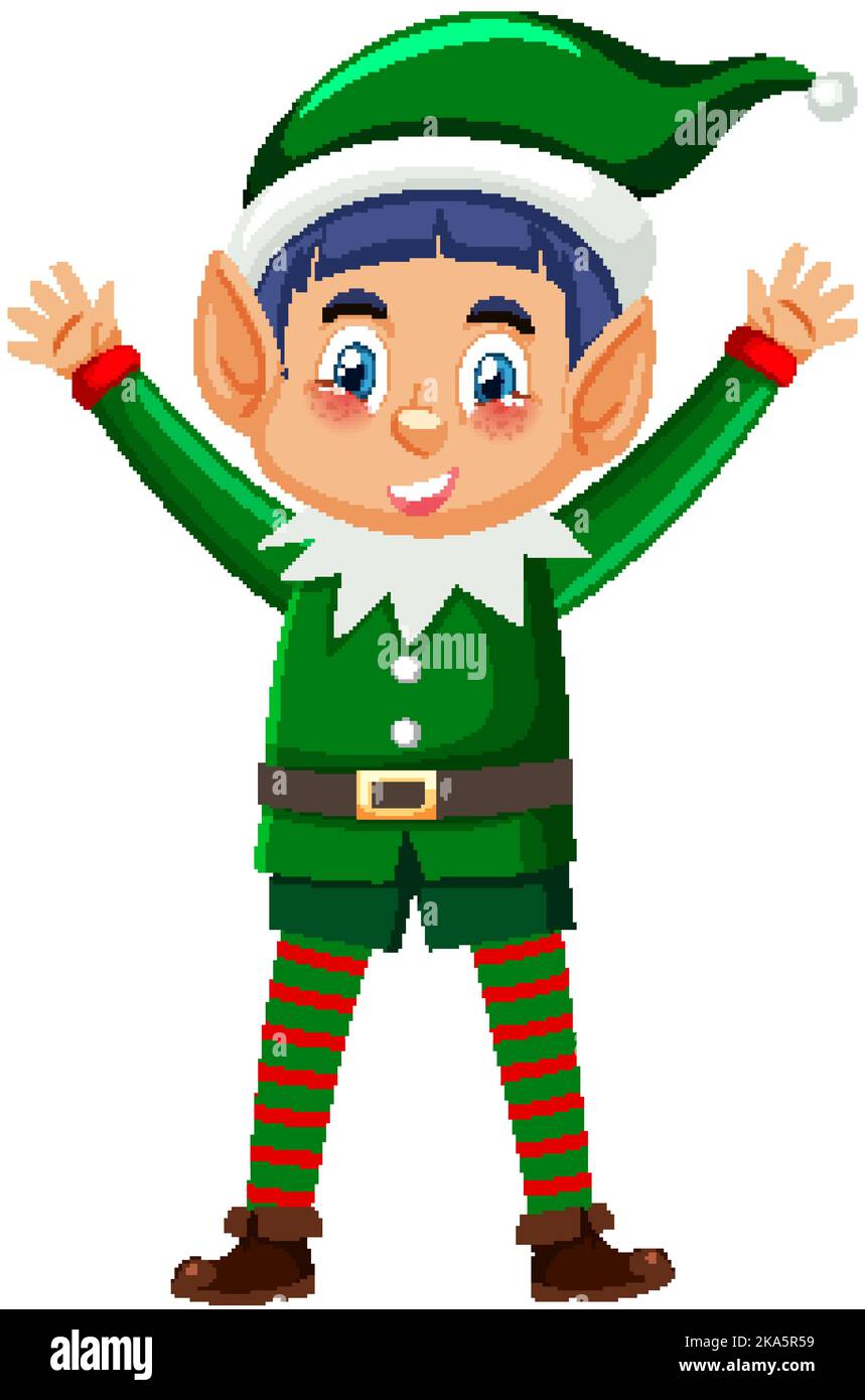 Christmas elf cartoon character illustration Stock Vector Image & Art ...