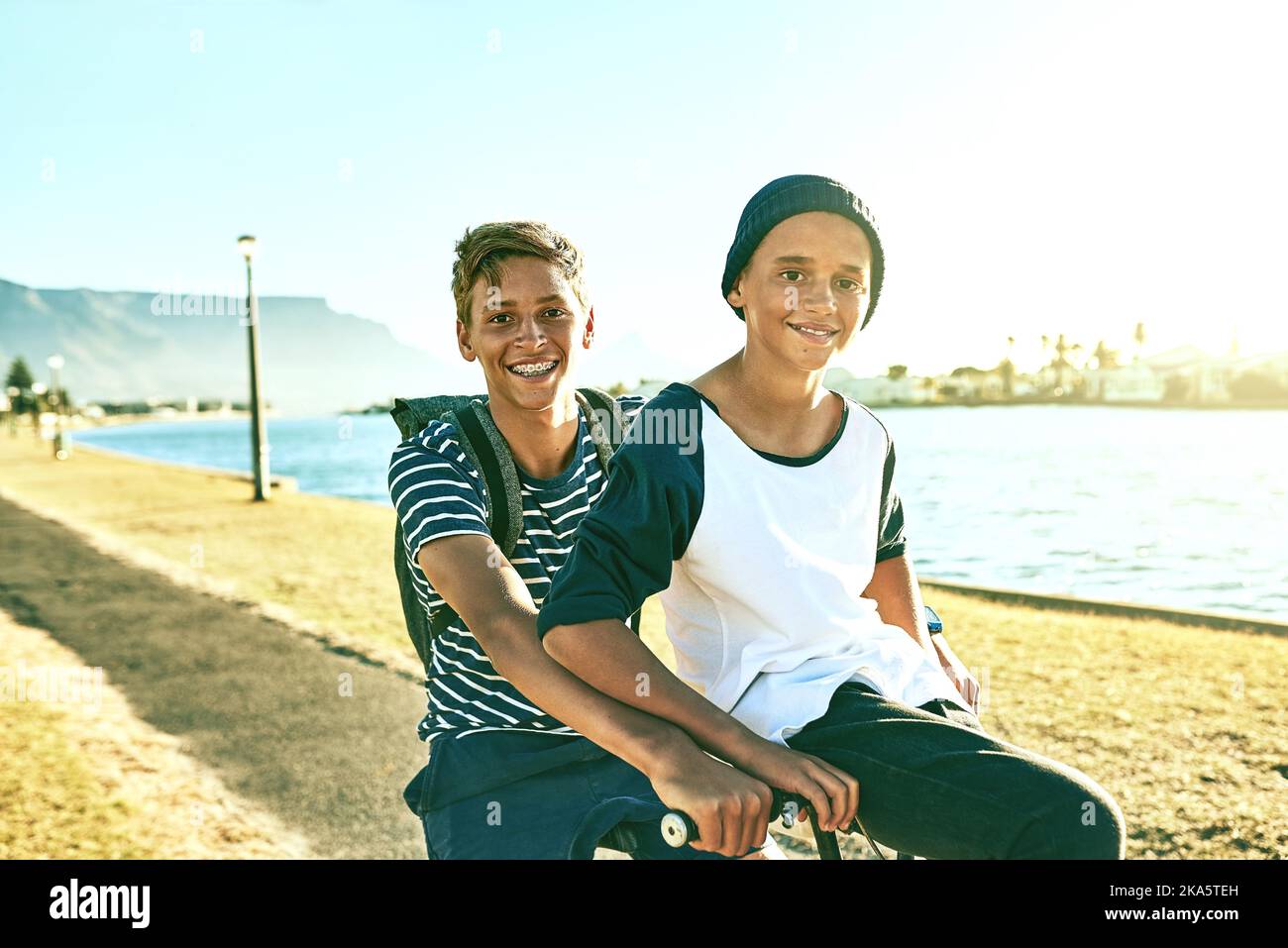 Theres nothing quite like a bike ride. Cropped portrait of a young boy ...