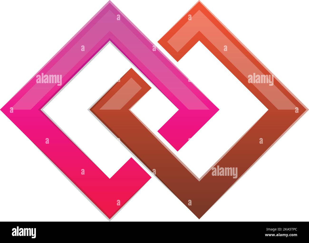 Abstract crossed square logo illustration in trendy and minimal style ...