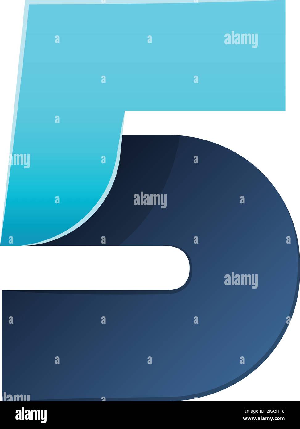 Abstract letter 5 logo illustration in trendy and minimal style ...