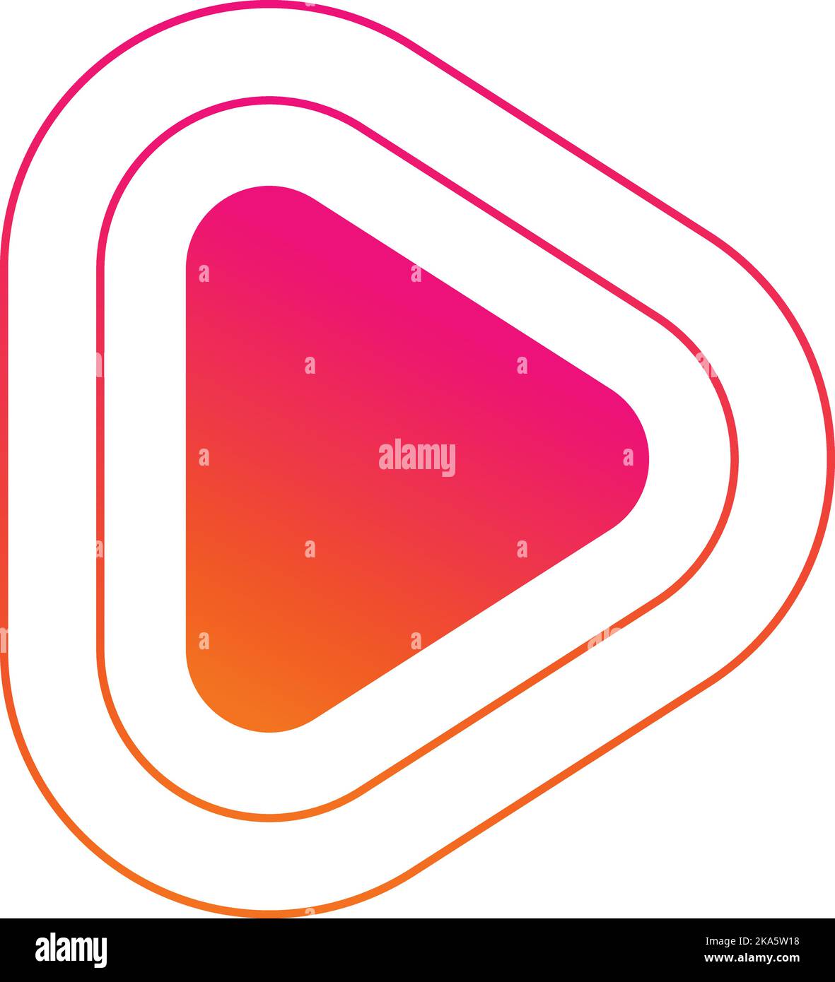 Abstract play button logo illustration in trendy and minimal style ...