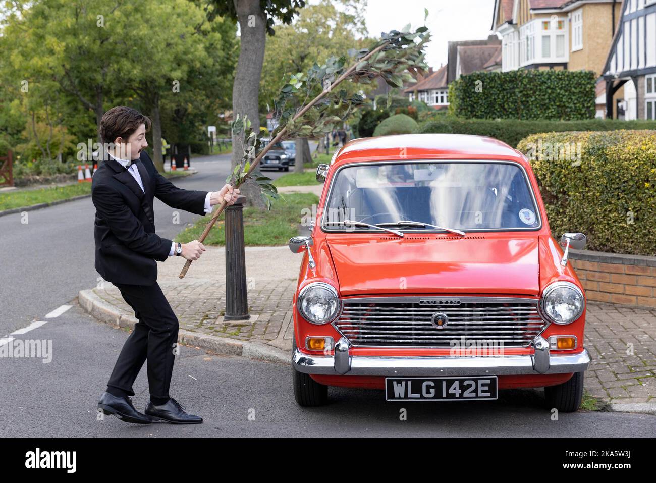 EDITORIAL USE ONLY Conall Turner, age 13, recreates a scene from Fawlty ...