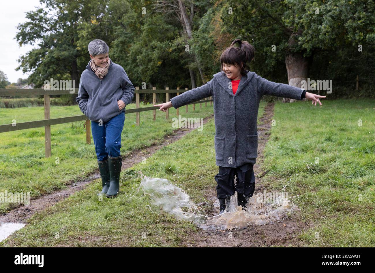 EDITORIAL USE ONLY Grace Hindle, age 12, and Stanley Potter, age 13 ...