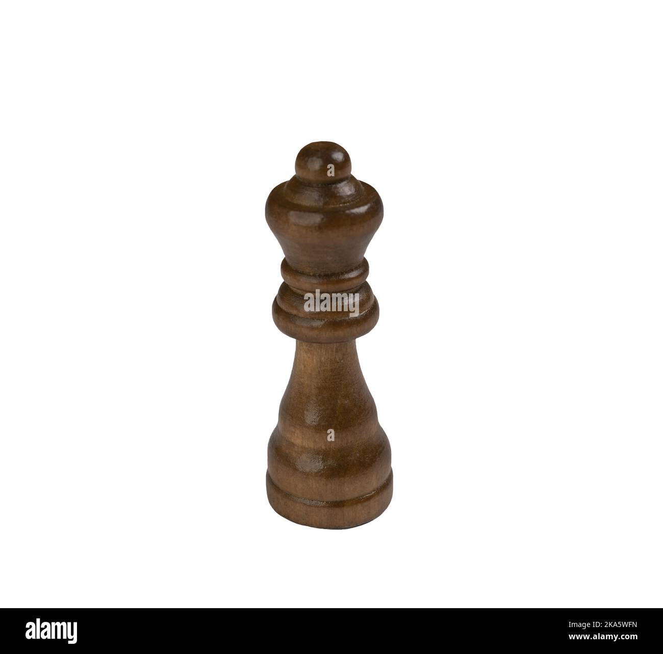 the dark wooden piece of the chess queen in a transparent background ...