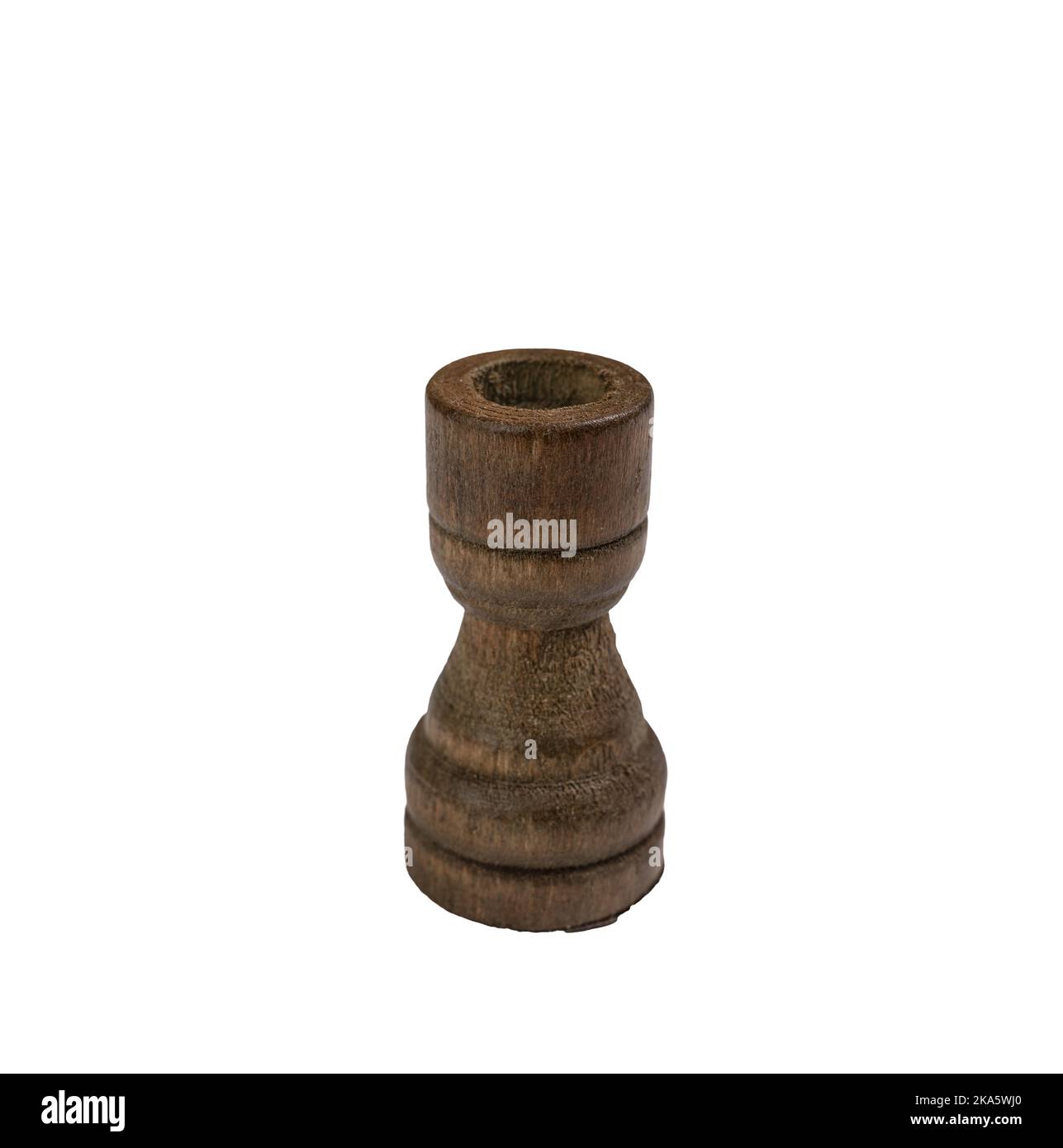 the dark wooden piece of the chess tower in a transparent background ...