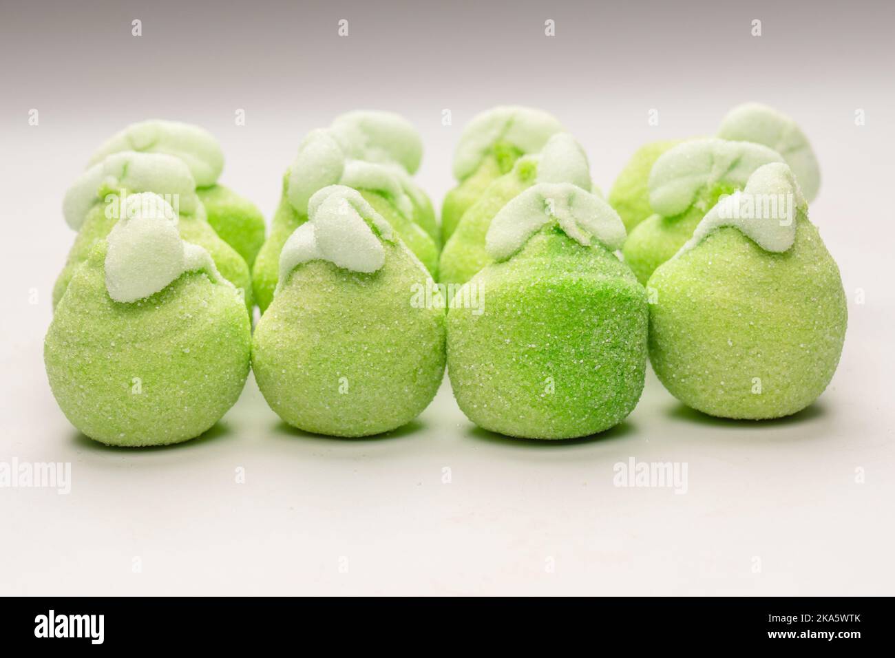 Green marshmallow candy isolated on a white background Stock Photo - Alamy