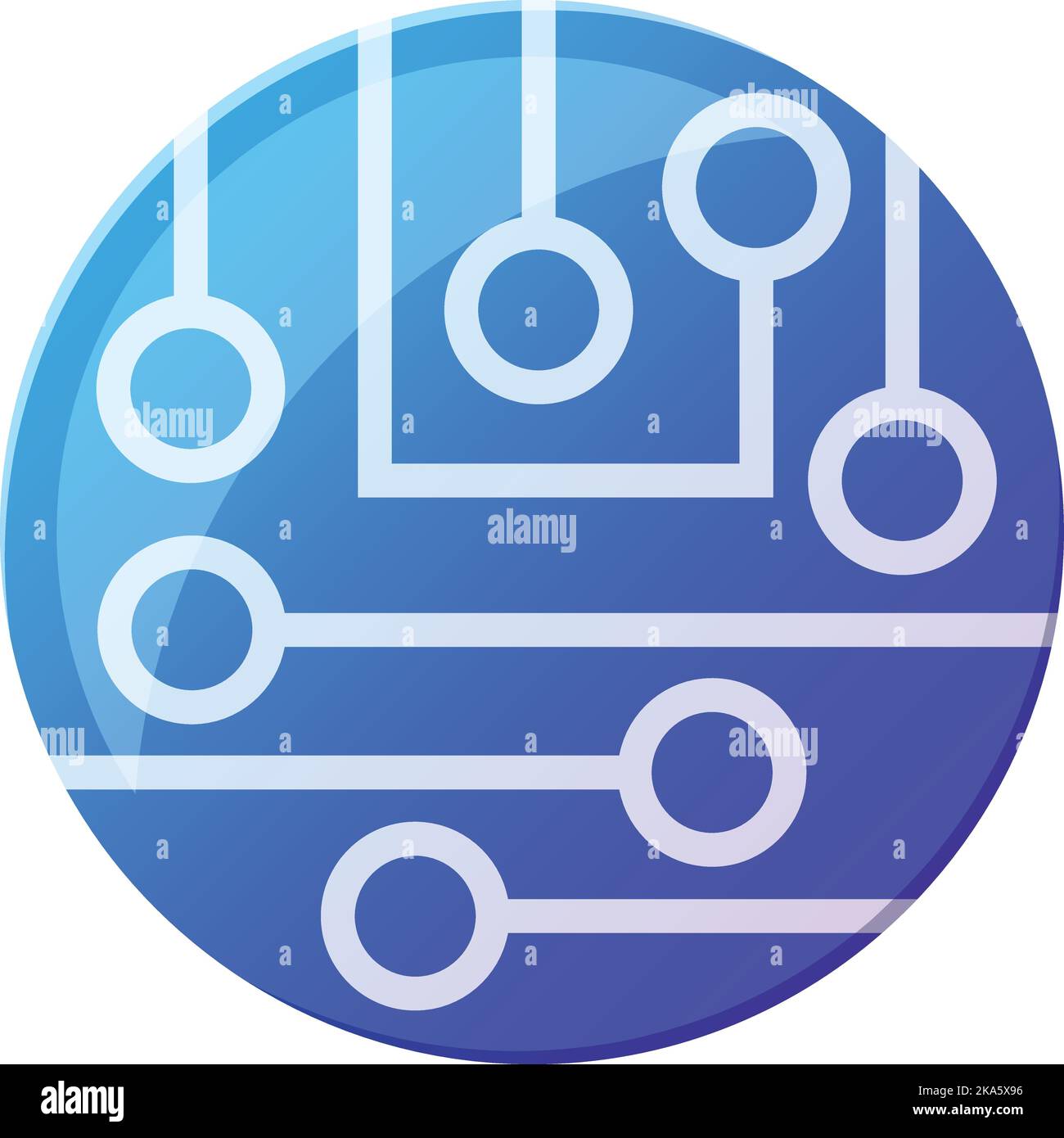 Abstract circle logo and circuit board illustration in trendy and ...
