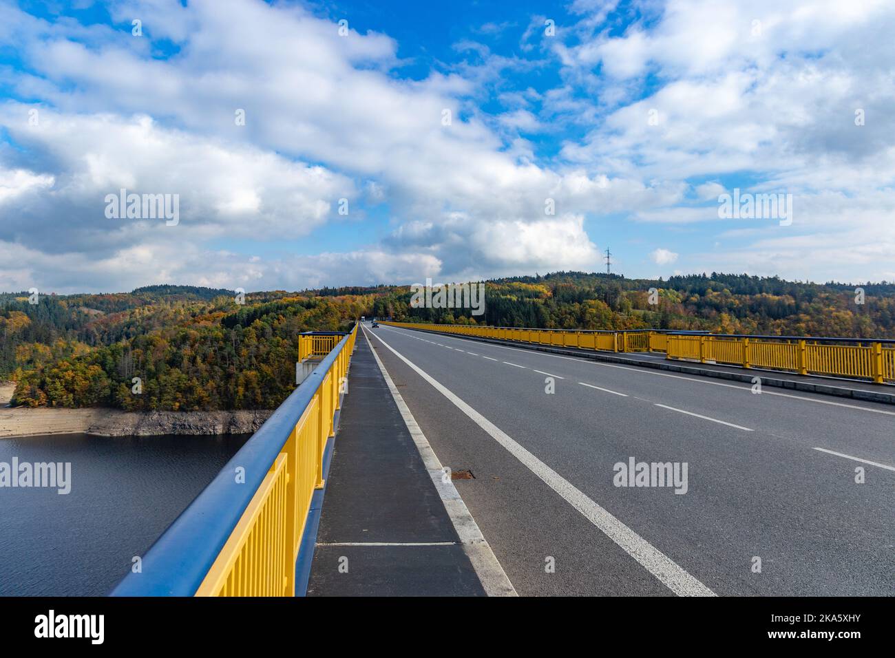 Zdakov Bridge is a steel arch bridge that spans the Vltava river ...