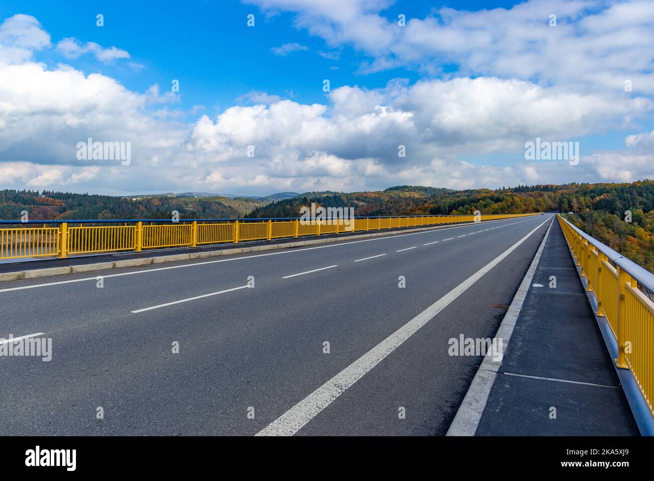 Zdakov Bridge is a steel arch bridge that spans the Vltava river ...