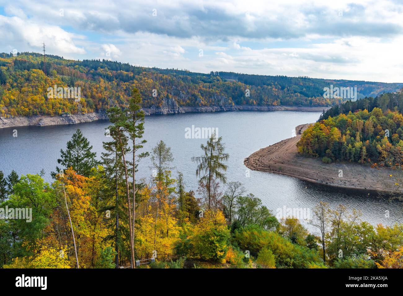 Vltava river. Autumn landscape. South Czechia Stock Photo - Alamy