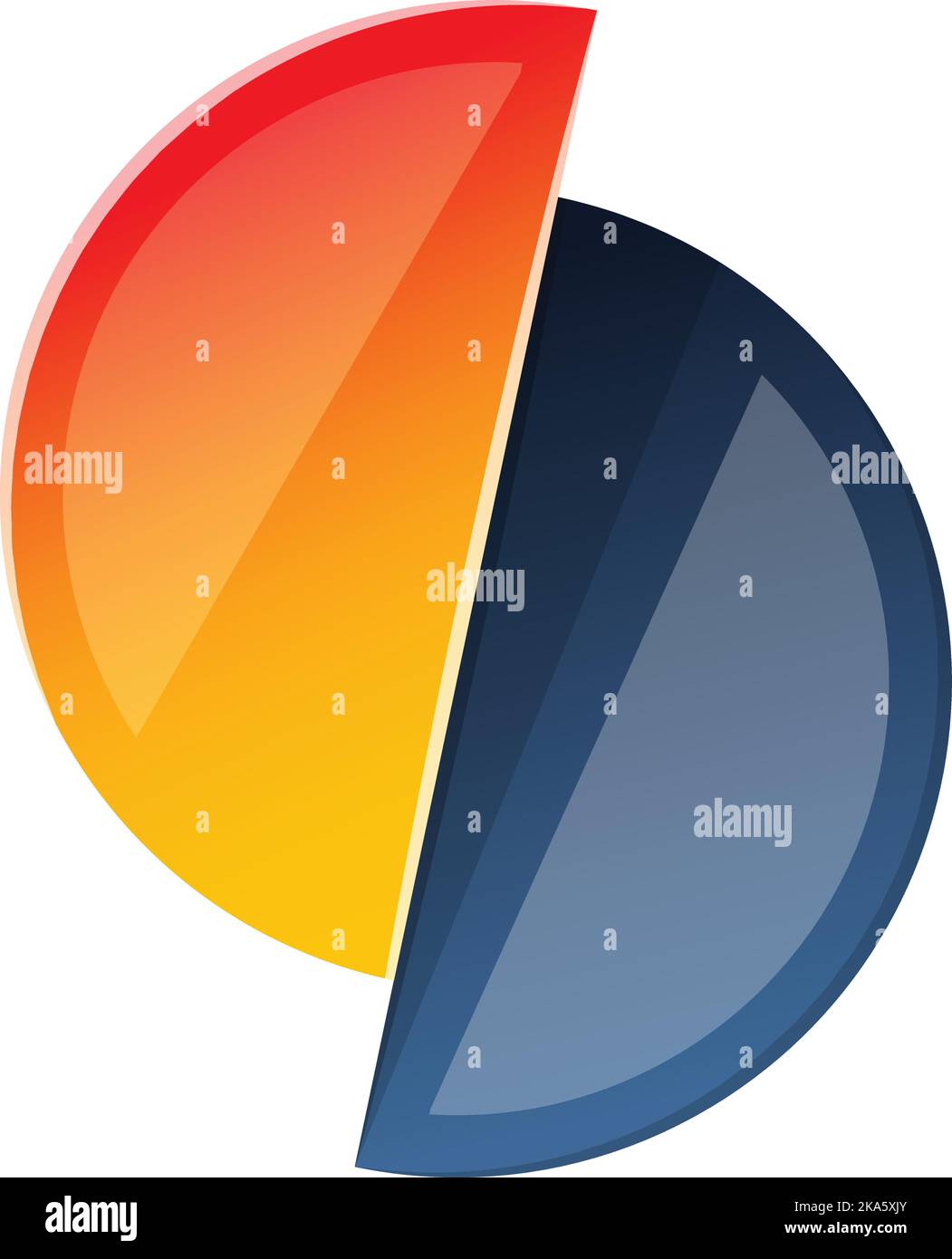 Abstract half circle logo illustration in trendy and minimal style ...