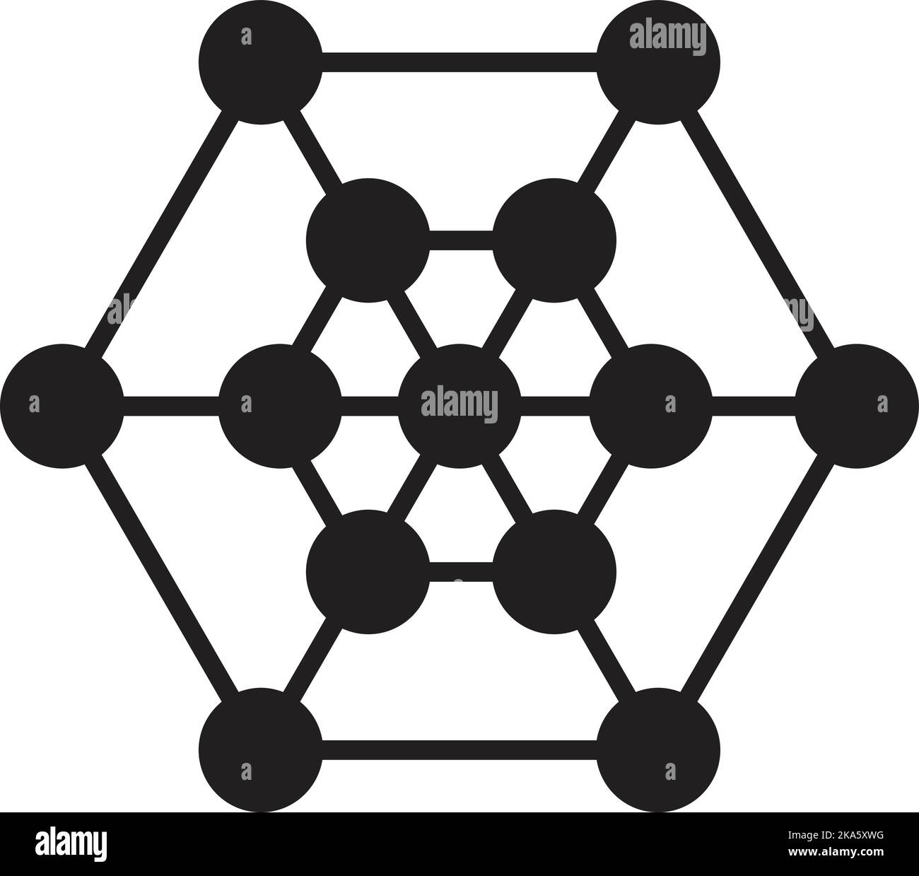 Abstract hexagon logo and connection illustration in trendy and minimal ...