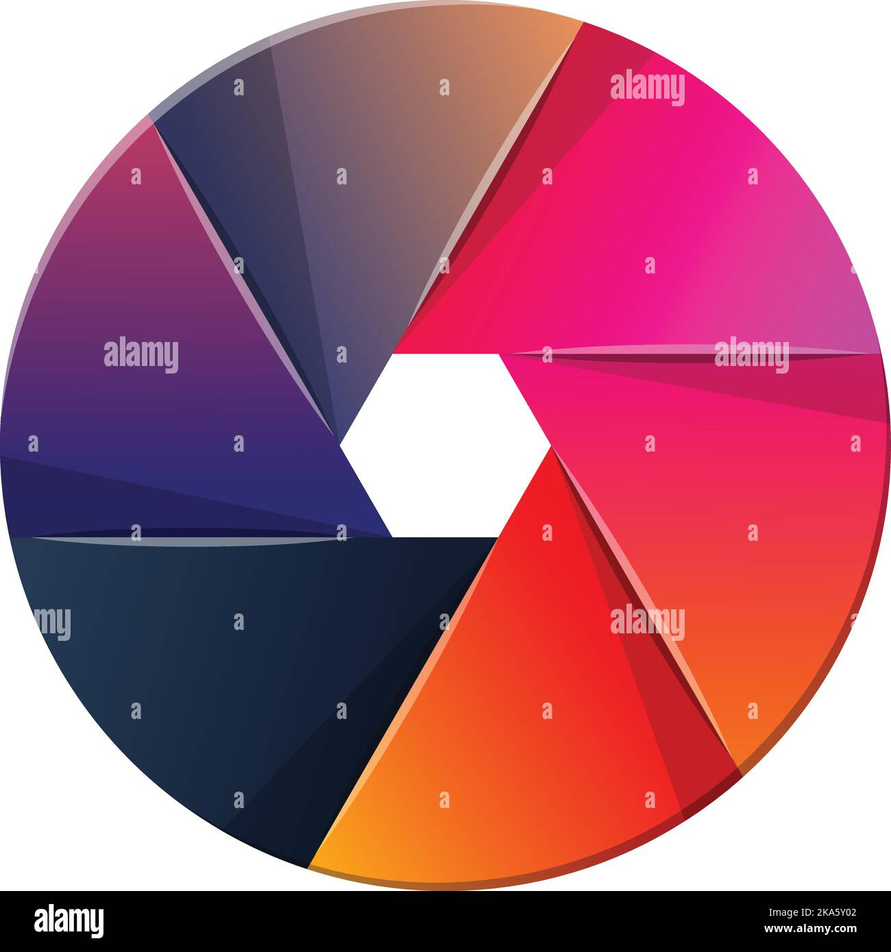 Abstract camera shutter logo illustration in trendy and minimal style ...