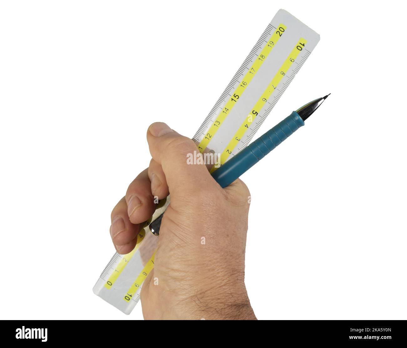 Hand white background ruler hi-res stock photography and images - Alamy