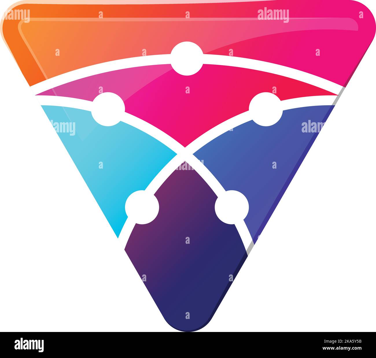 Abstract Triangle logo and circuit board illustration in trendy and ...