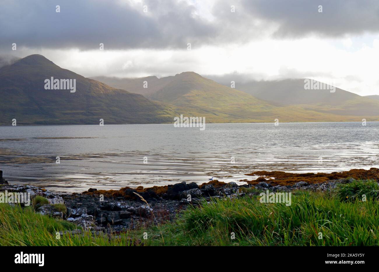 A view across Loch Na Keal from the north towards the Ben More ...