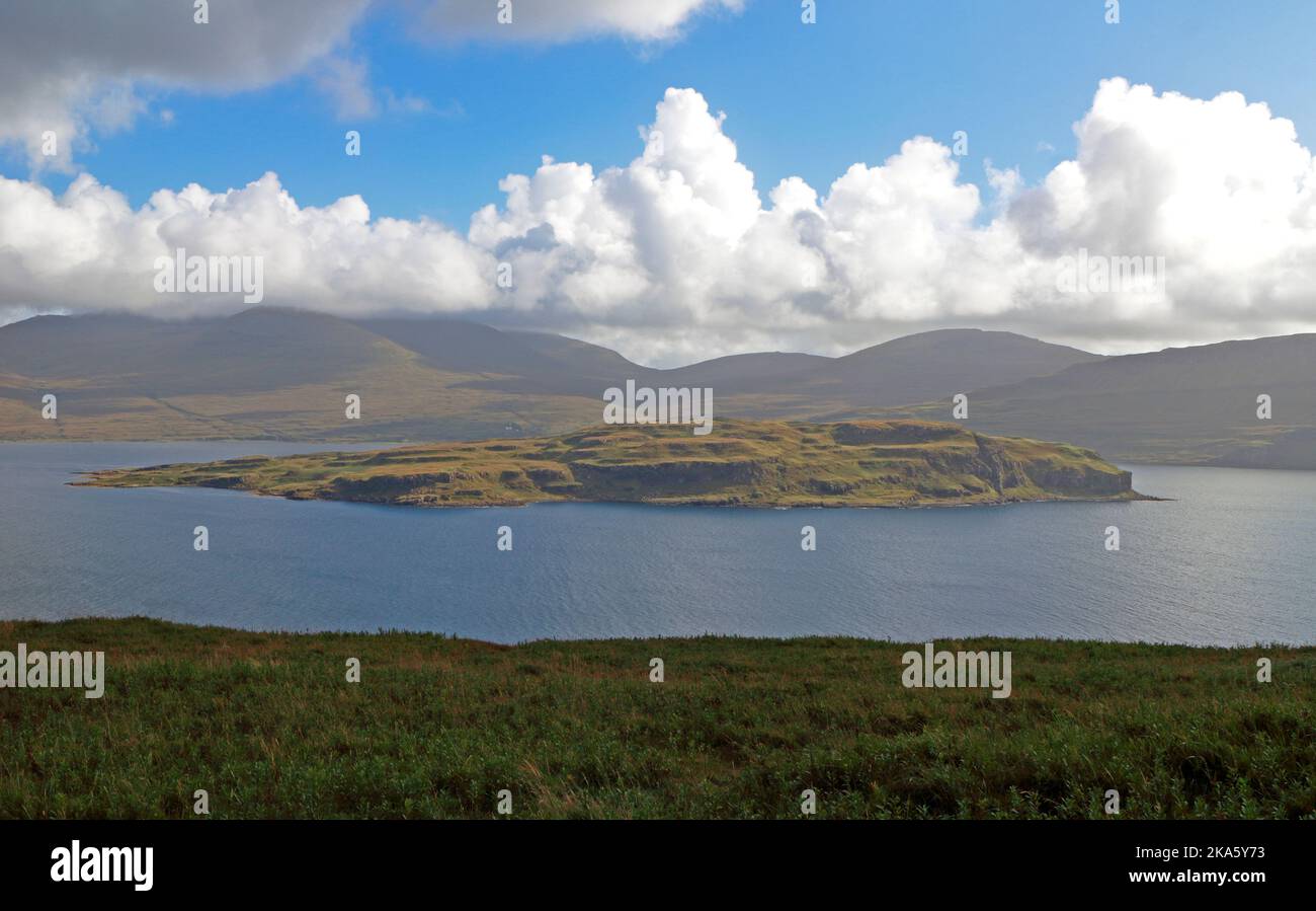 A view of the Isle of Eorsa from the north in Loch Na Keal, Isle of ...