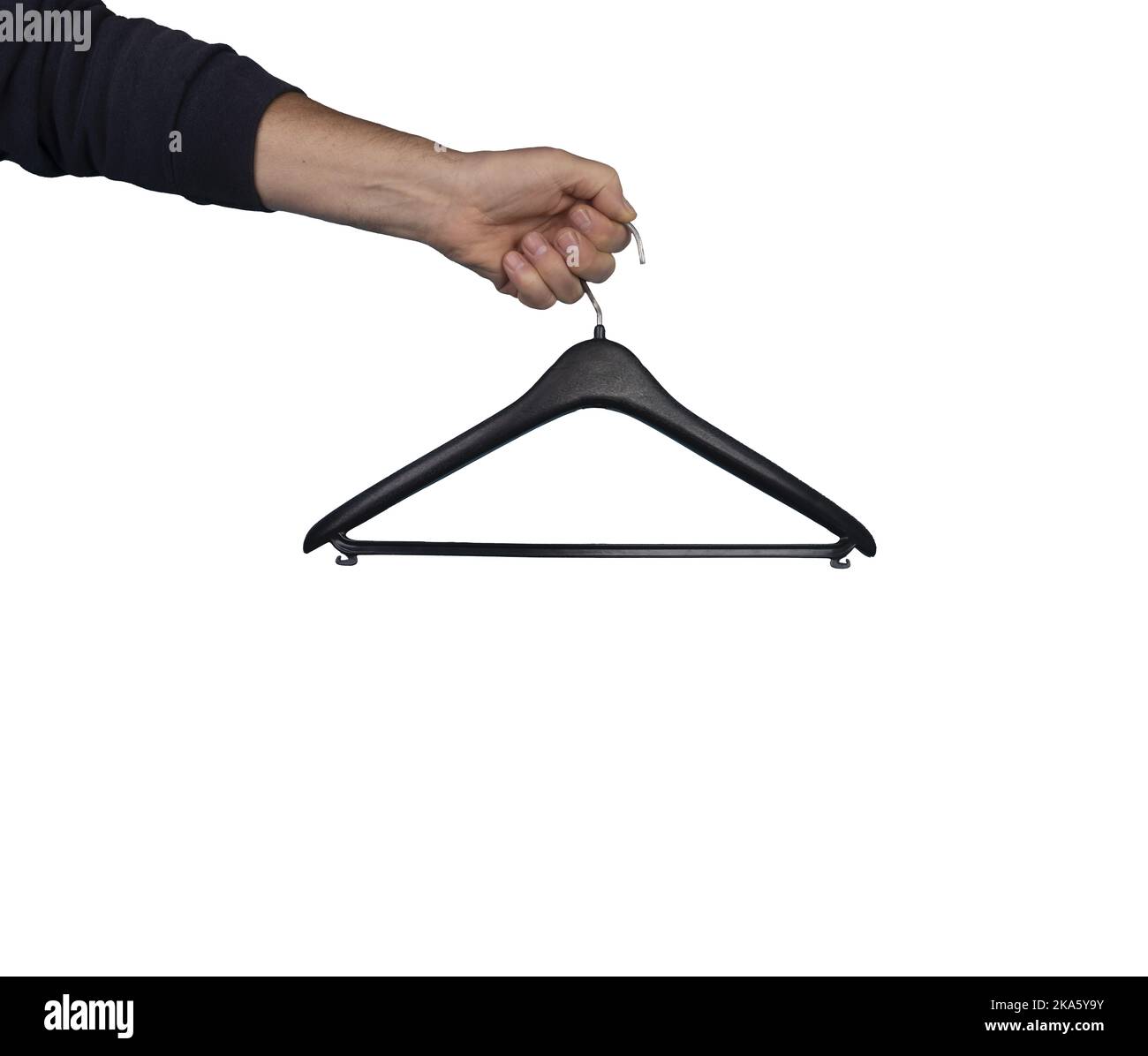 a male hand with a hanger on a transparent background Stock Photo - Alamy