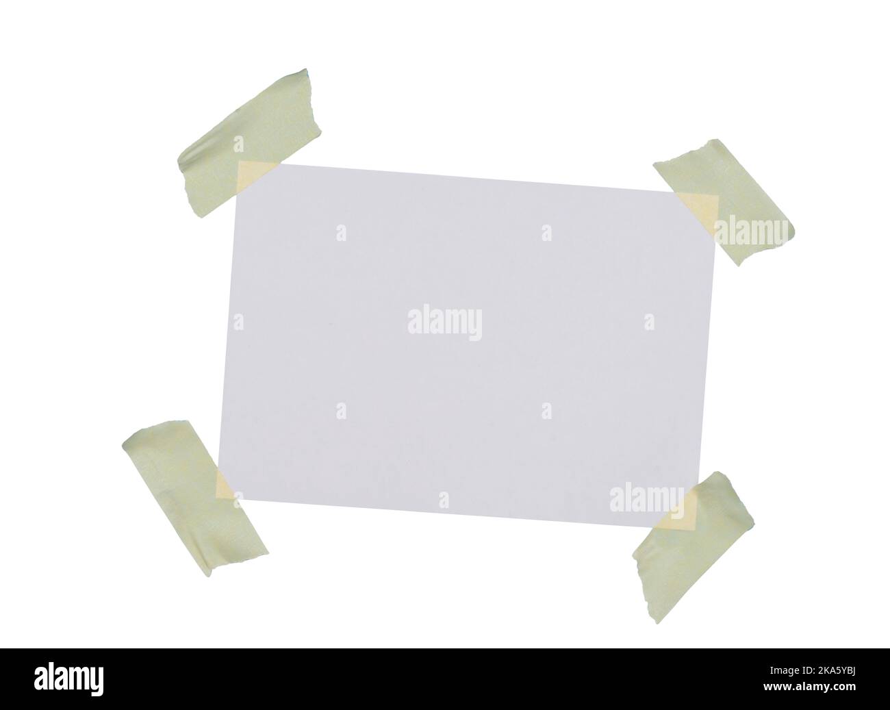 a blank sheet of paper hung with adhesive tape on a transparent ...