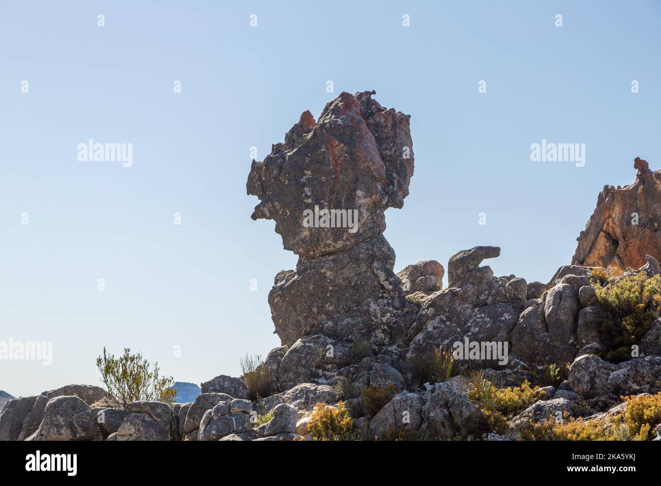 Rock formation that looks like a face in the Cederberg Mountain, South ...