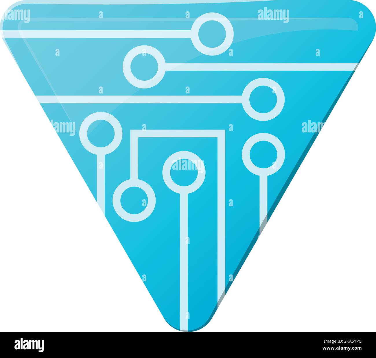 Abstract Triangle logo and circuit board illustration in trendy and ...