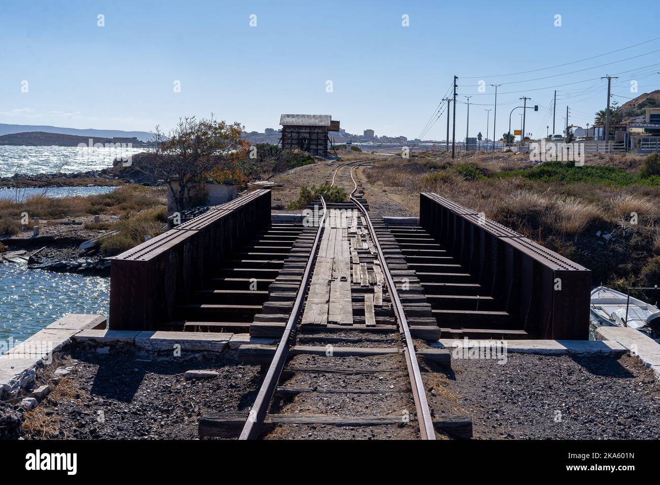 The old train's railway connecting Athens with Lavrion Stock Photo - Alamy