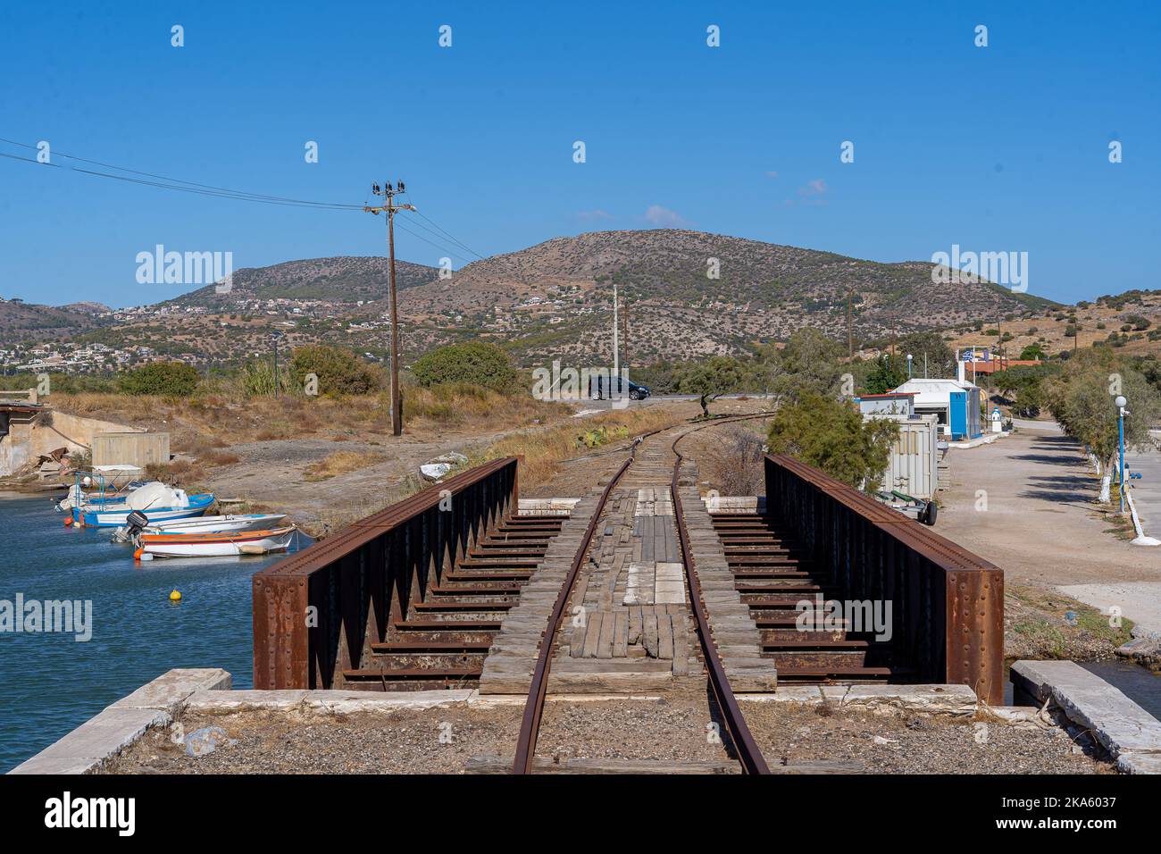 The old train's railway connecting Athens with Lavrion Stock Photo - Alamy