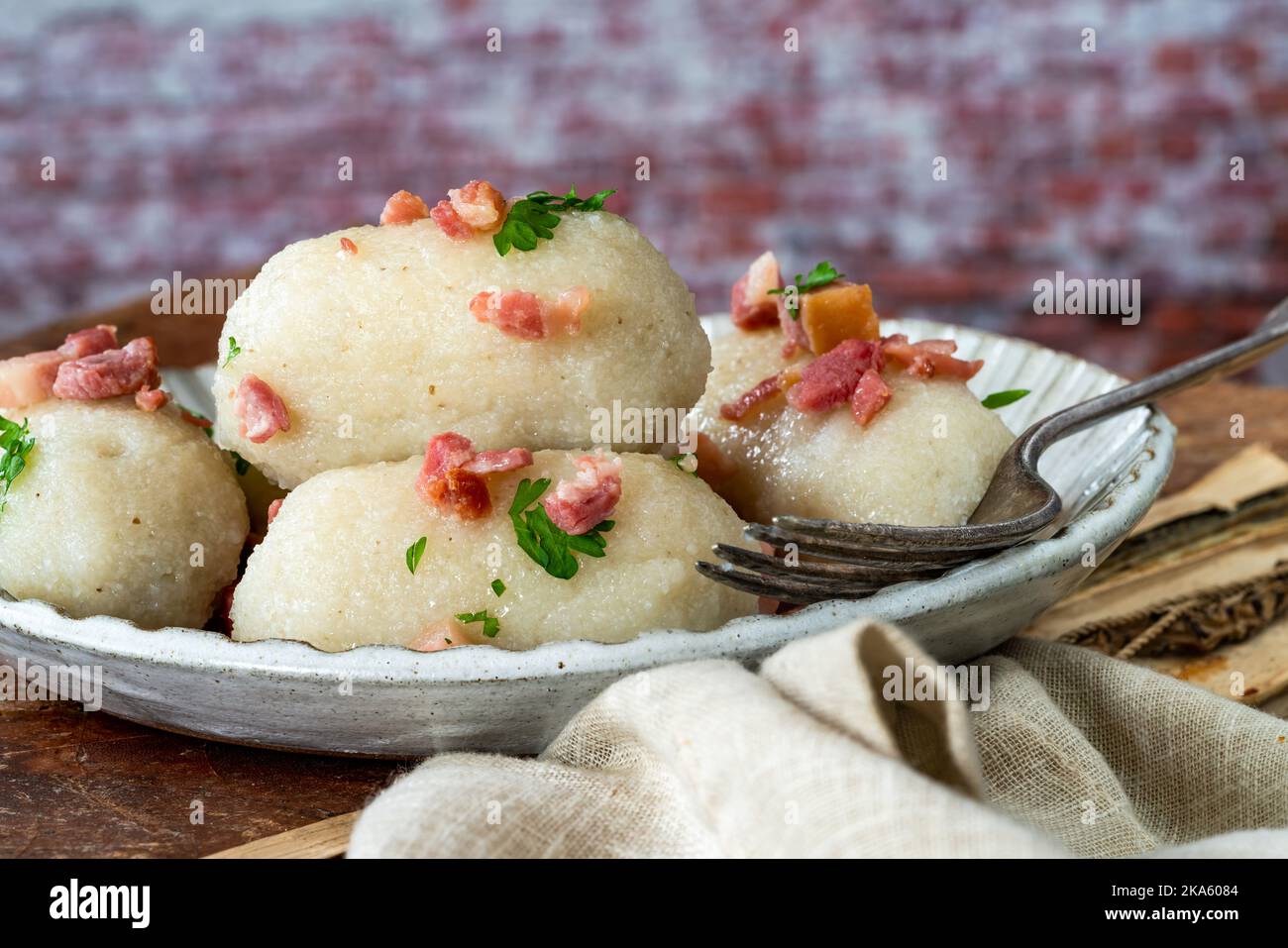 Pyzy - potato dumplings stuffed with meat, traditional Eastern European ...