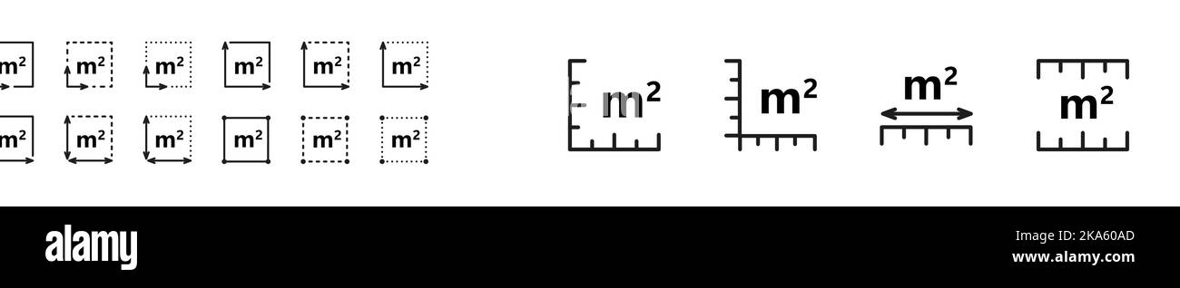 Square Meter icon. M2 sign. Flat area in square metres . Measuring land ...