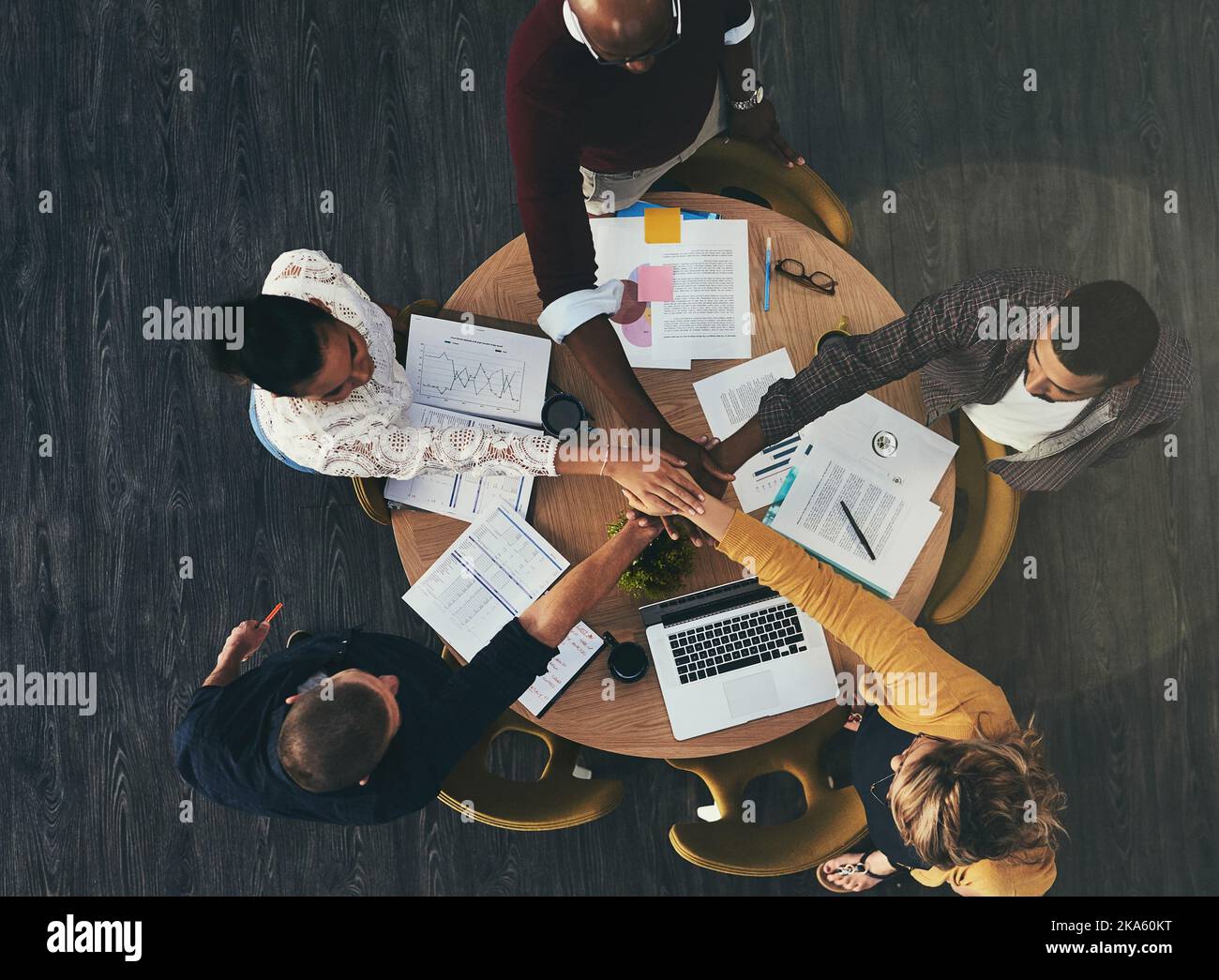 Stay determined and success is inevitable. High angle shot of a group ...